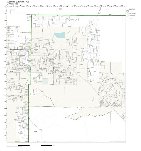 Amazon.com : ZIP Code Wall Map of Apache Junction, AZ ZIP Code Map ...
