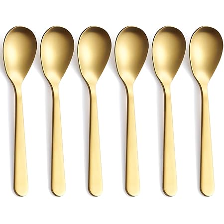 Amazon.com: Gold Teaspoons, Kyraton 6 Pieces 6.7" Stainless Steel Tea ...