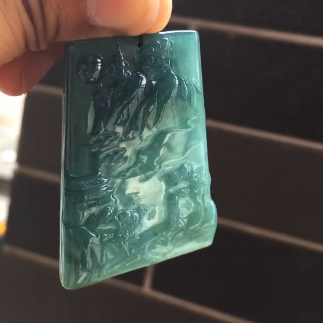 Watch Jadeite Pendant Necklace Hand Carved Scenery Grade A Jade on ...