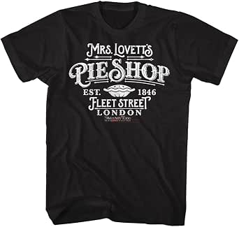 Amazon.com: Sweeney Todd Movie T Shirt Lovett's Pie Shop Black Adult ...