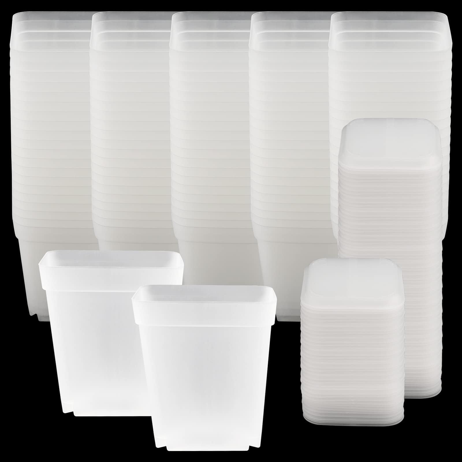 Amazon.com: BangQiao 60 Pack Small 2.70 Inch Plastic Square Nursery Pot ...