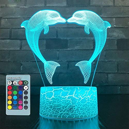 HPBN8 Ltd 3D Dolphin Night Light Lamp Remote Control Touch Switch 7/16 ...