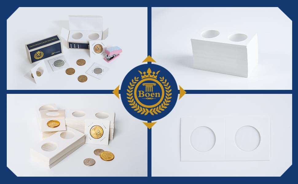 Snapklik.com : Boen 300PCS Coin Flips In 6 Sizes Cardboard Coin Holders ...
