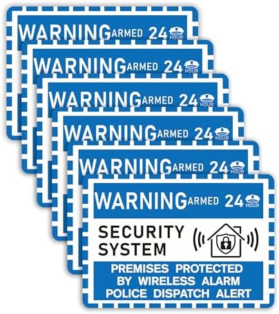 Amazon.com: 2PCS Security Alarm System Sign for Home, Self-Adhesive ...