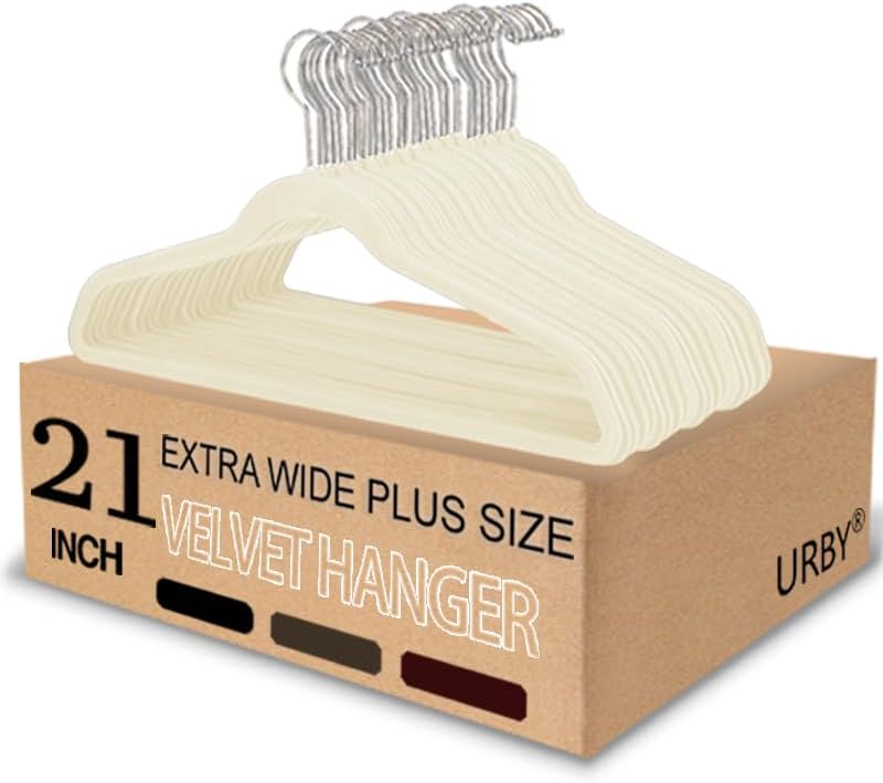 Amazon.com: Urby Extra Wide Hangers for Plus Size Clothes, Ganchos para ...