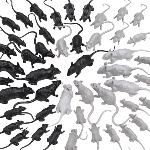 Amazon.com: DOITEM 46 Pcs Plastic Fake Rat Plastic Mouse Toys ...