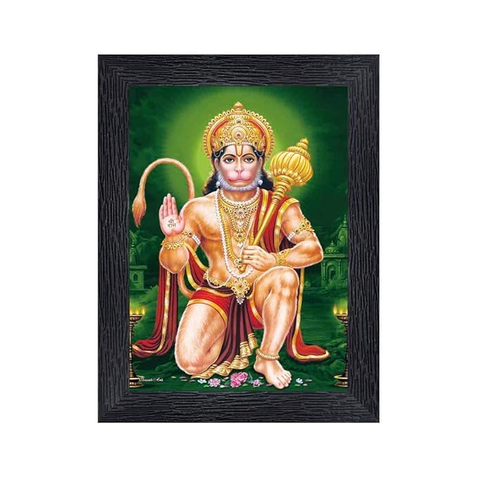 S.K Hanuman Religious Wall Art Photo Frame for Home Mandir Office ...