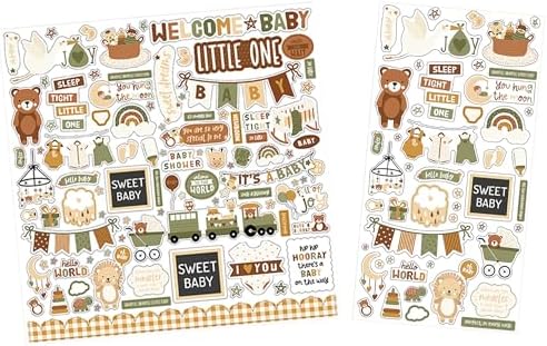 Amazon.com: Baby Stickers for Scrapbooking - Chipboard, Gender Neutral ...