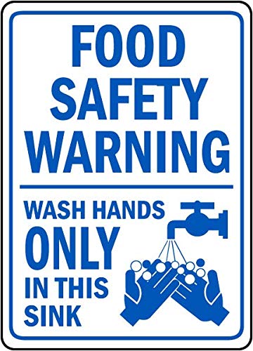 Food Safety Warning. Wash Hands only in This Sink.Sign Board Water ...