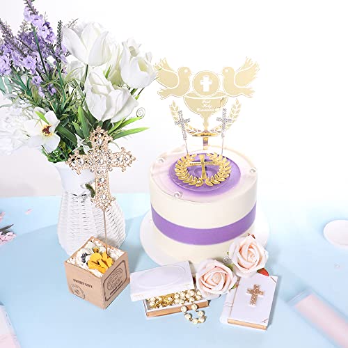 Snapklik.com : 10 Pcs Religious Baptism Cake Toppers, Cross Cake Topper ...