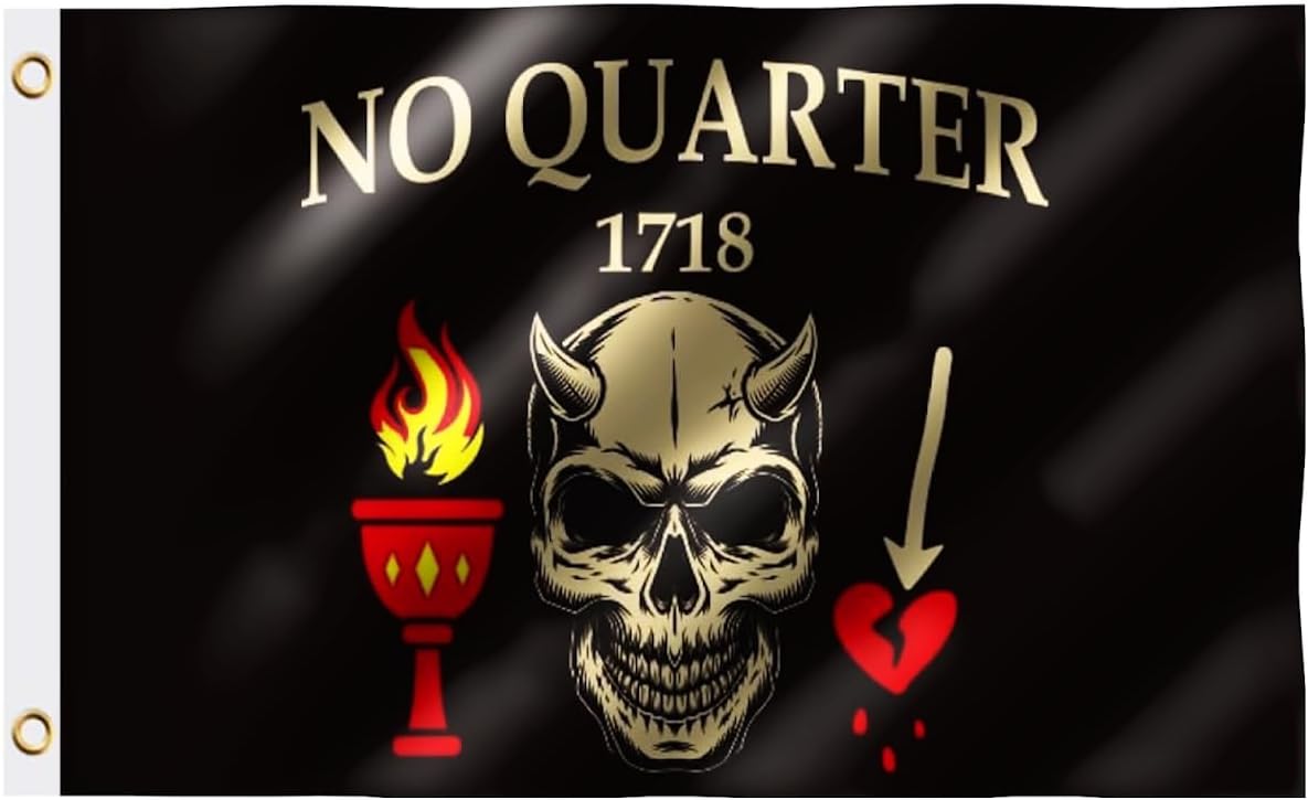 Amazon.com : 3x5 Feet Pirate No Quarter No Mercy Flag - Resistant Flags ...