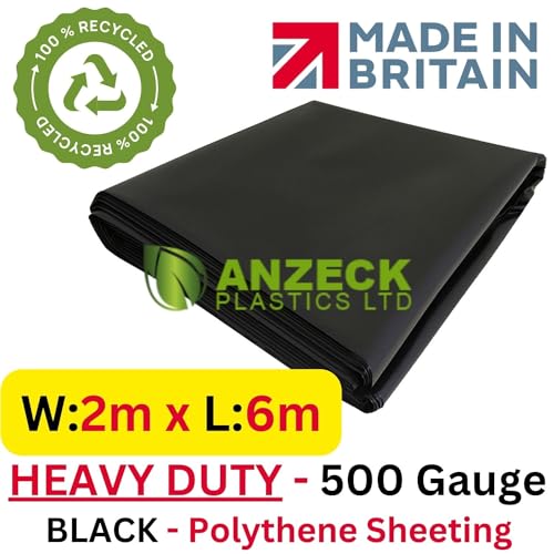 THE DEGGIE Black Plastic Sheeting Heavy Duty – Polythene Sheet for ...