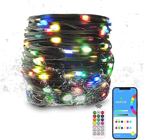 VISDOLL Outdoor String Lights, 32.8ft LED Christmas Lights WS2812 RGB ...