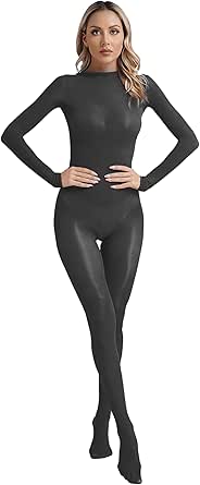 Amazon.com: Lorilida Women Oil Shiny Glossy Full Bodystocking See ...