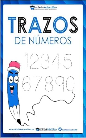 Amazon.com: TRAZOS DE NUMEROS DEL 01 AL 10 : Colorea el dibujo y traza ...