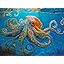 Amazon.com: Lucky Puzzles Octopus in a Swirling Sea | 500 Piece Jigsaw ...