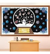 Amazon.com: Winter Snowman Bulletin Board Decorations Set Snowflake ...