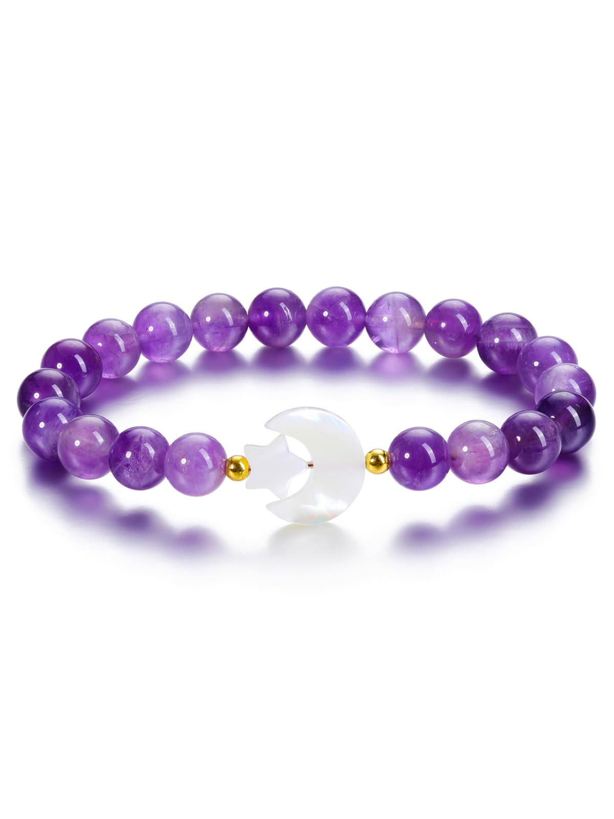 Amazon.com: Top Plaza Amethyst Healing Crystal Stone Bracelet for Women ...