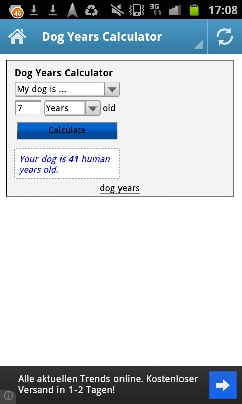 Dog Years Calculator - App on Amazon Appstore