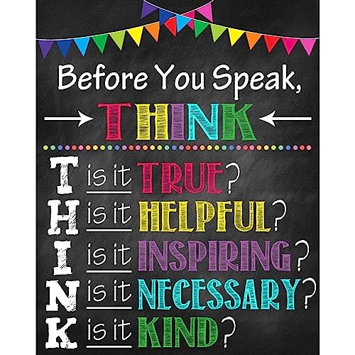 Amazon.com: Before You Speak Think, Classroom Decor, Back to School ...