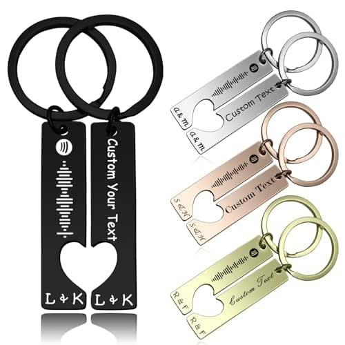 Amazon.com: Personalized Music Spotify Code Keychains for Her, Custom ...