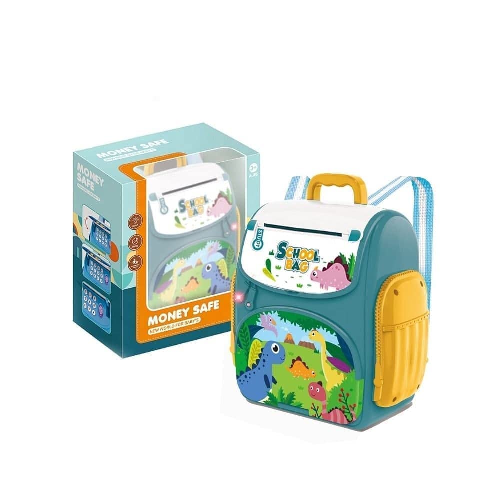 School Bag Piggy Bank - Robotic Coin Munching Toy Money Box Coin Bank ...