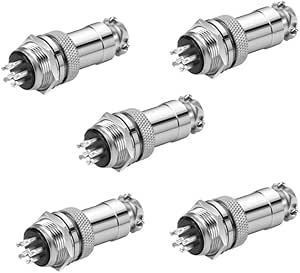 Amazon.com: 5 Sets GX12 6 Pin Metal Male Female Panel Connector, 12mm ...