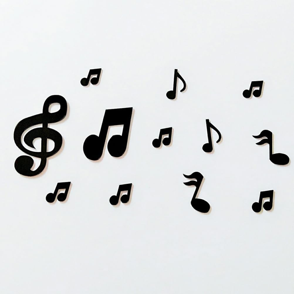 Notas musicales, 12 calcomanías de pared de notas musicales creativas ...