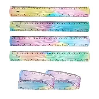 4pcs Flexible Rulers for School, 12 Inch/30 cm Bendable Rulers Soft ...