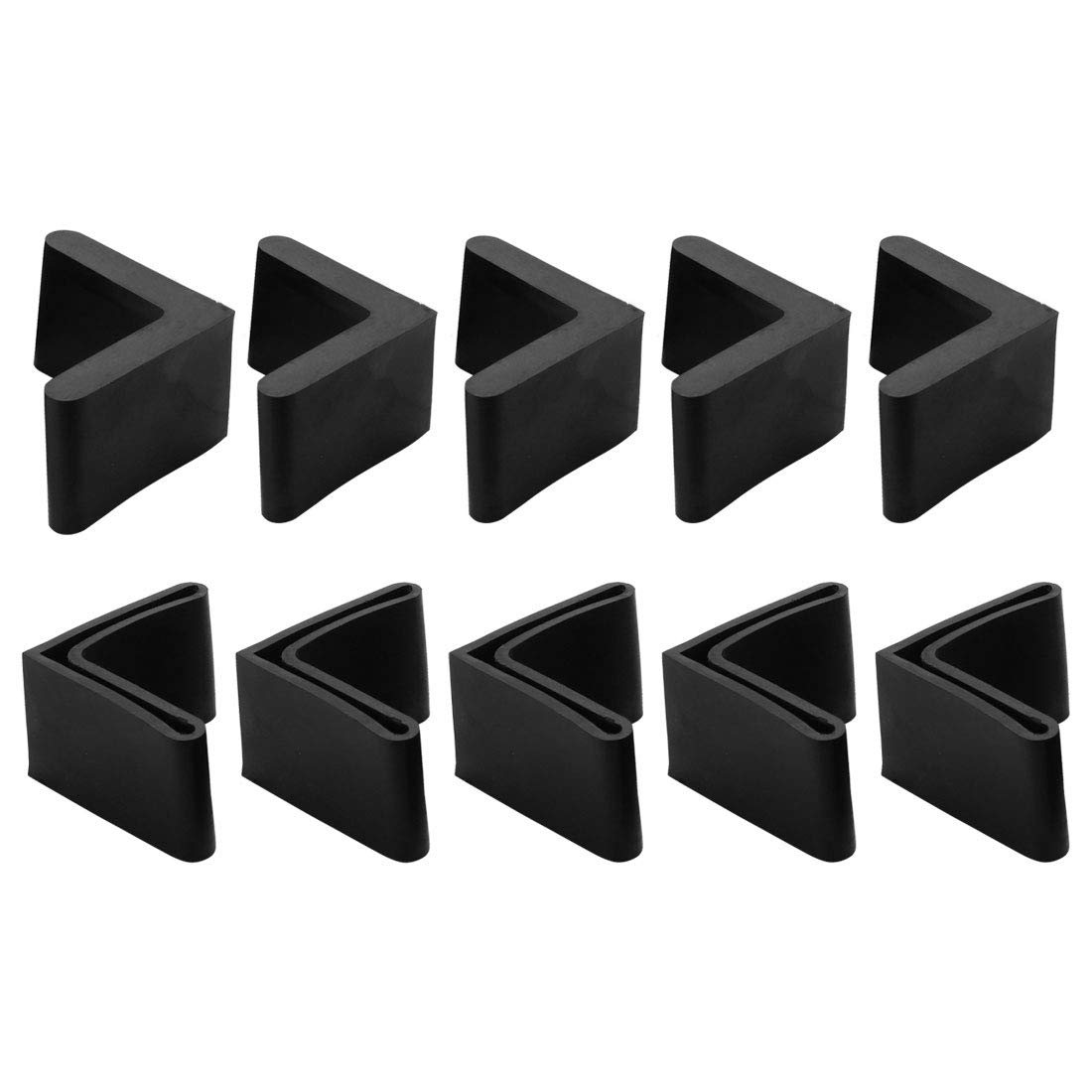 uxcell 40mm x 40mm 10 Pcs L Shaped Rubber Covers Furniture Angle Iron ...