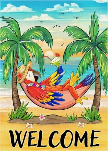 Amazon.com : Mugod Tropical Flowers Garden Flag Beautiful Hibiscus and ...