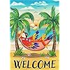 Amazon.com : Covido Welcome Summer Parrot Bird Decorative Garden Flag ...