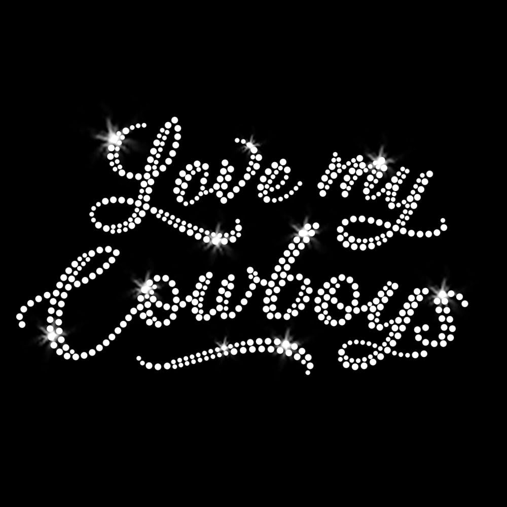 Amazon.com: Love My Cowboys Rodeo Western Cowgirl Dallas Bling Iron-on ...
