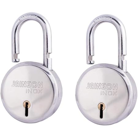 Jainson Locks INOX Stainless Steel Padlocks (Pack of 2) (65mm) (Double ...