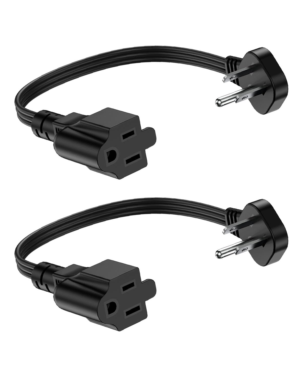 Amazon.com: Flat Plug Short Extension Cord 1Ft-Low Profile Flat Plug 3 ...