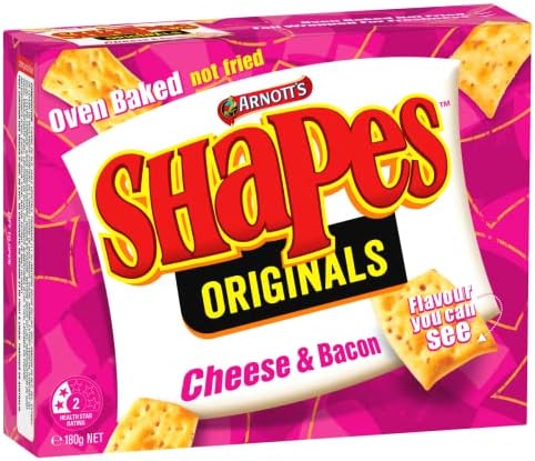 Amazon.com: Arnotts Shapes Crackers Cheese & Bacon 180g (2 PACKS)