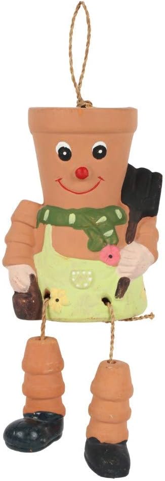 hdg Set of 2 Clay Terracotta Flower Pot Men Bill & Ben Style (Small ...