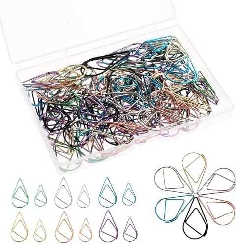100 Pieces Metal Paper Clips, Stainless Steel Teardrop Paper Clips ...