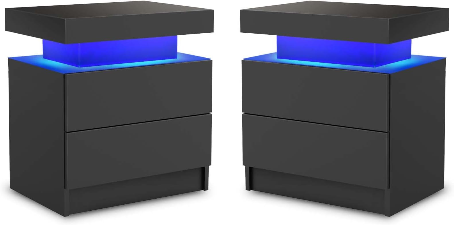 Amazon.com: DobleCliCli LED Nightstand, Modern End Side Table with 2 ...