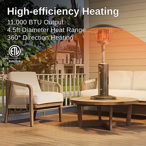 EAST OAK Portable Outdoor Heater, Tabletop Patio Heater 11000 BTU, Mini ...