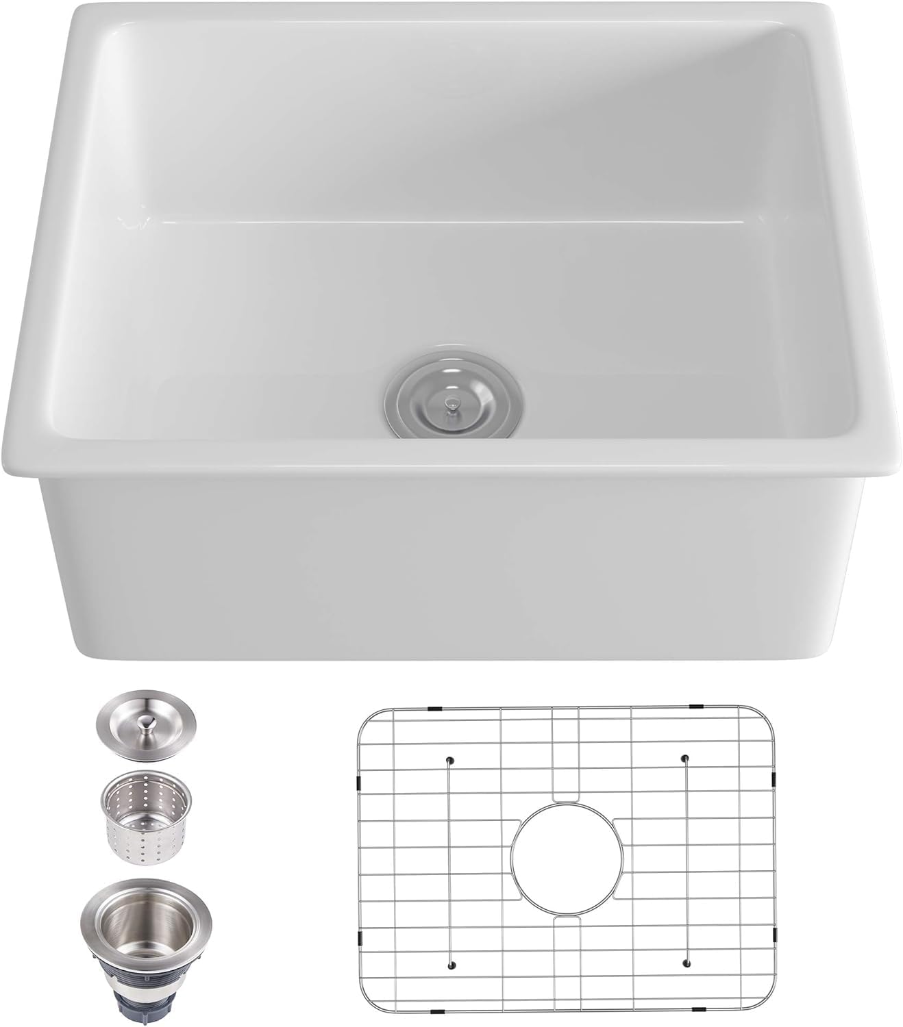 Swan SSUS1000.042 Dual Mount Solid Surface Utility Sink, 22" L x 25" W ...