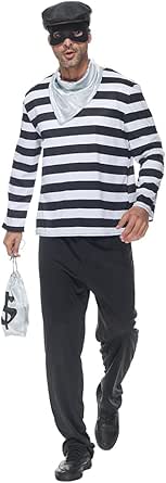 Amazon.com: EraSpooky Mens Burglar Costume Halloween Adult Funny Robber ...