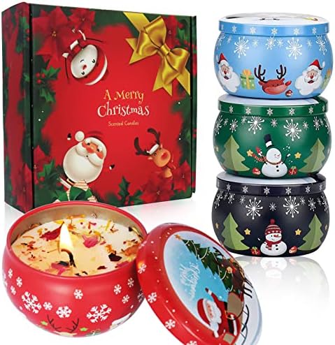 MORAINJAY 4Pack Christmas Scented Candles,Xmas Candle Gift Set for ...