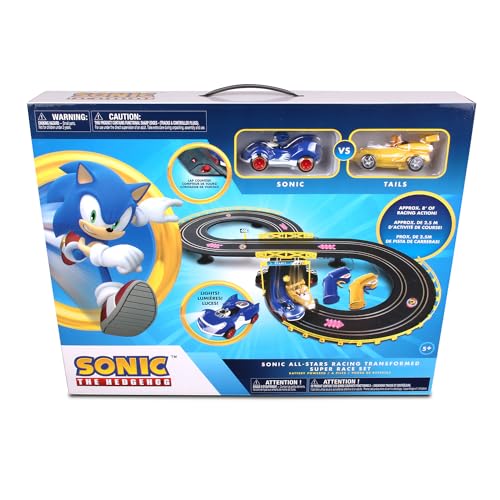 NKOK Sonic & Tails RC Slot Car Set Race Set Vehicle, Black, Cars Rase ...