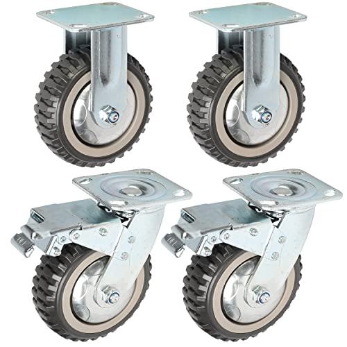 Snapklik.com : Tonchean 6 Inch Caster Wheels Heavy Duty Polyurethane ...