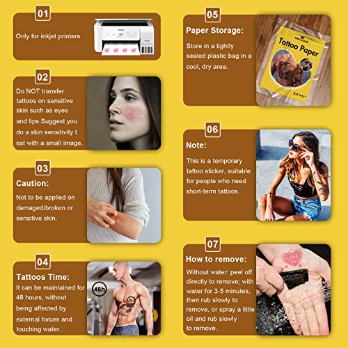 Snapklik.com : Printable Temporary Tattoo Paper For Inkjet Printer - 85X11