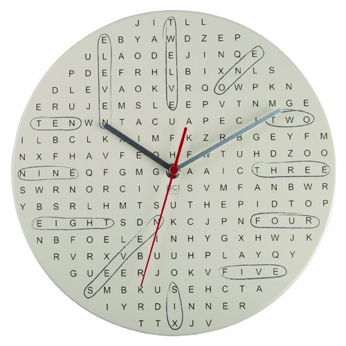 DCI Matte Coated Metal Word Search Clock, 11-1/2" Diameter: Science ...