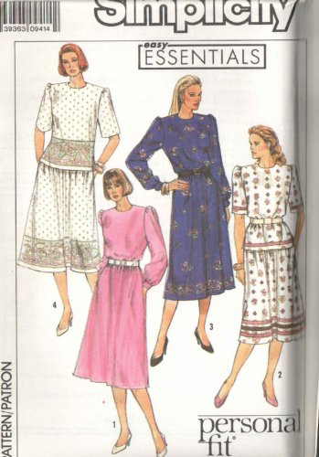 Vintage 1989 Sewing Pattern Two Piece Dress Has Elastic Waist Gathered ...