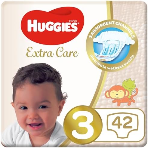 Huggies Extra Care, Size 3, 4 - 9 kg, Value Pack, 42 Diapers : Buy ...