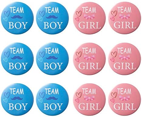Amazon.com: Team Girl & Team Boy Button Pins - Gender Reveal Party ...